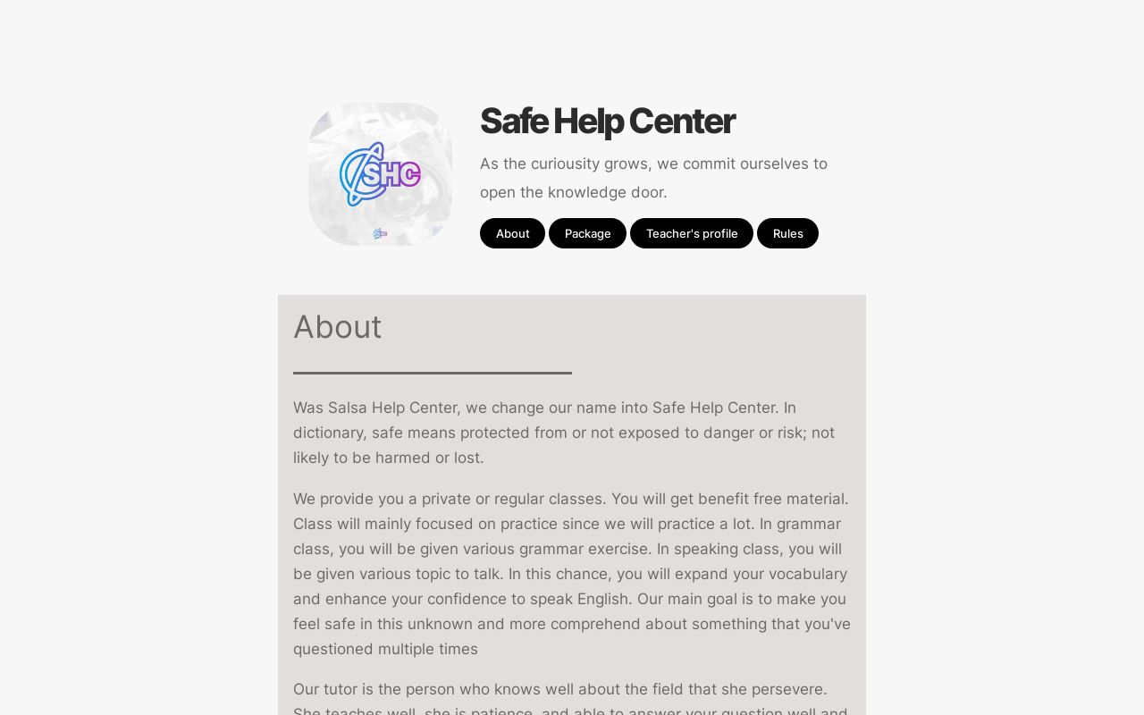 Safe Help Center